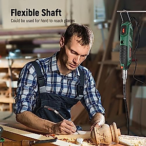 DEPSTECH Rotary Tool, 180W Power Multi Tools Kit 6 Variable Speed 40000RPM Max, Universal Keyless Chuck & Flex Shaft, 128Pcs Accessories Electric Drill Set for Carving, Drilling, Sanding, DIY Craft