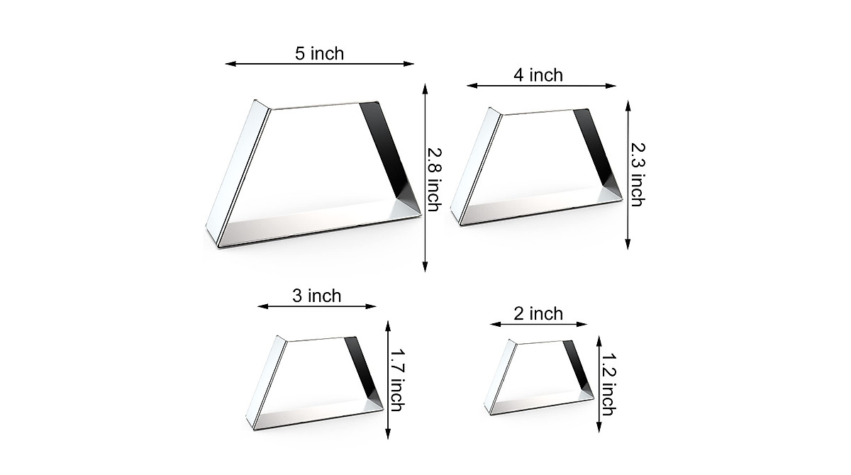 Large Trapezoid Cookie Cutter Set - 4 Sizes | Stainless Steel