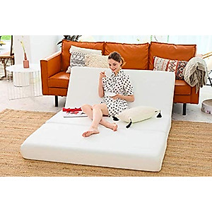 Daily Delight 8-Inch Gel Infused Memory Foam Tri-fold Mattress with Ultra Soft Removable Bamboo Cover (Queen),Plush