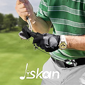 Jiskan Pro Golf Club Brush Cleaner with Retainer Clip and Squeeze Water Bottle 7.5 Inches Holds 4 Ounces of Water, Essentials Golf Accessories for Men, Best Golf Gifts for Men