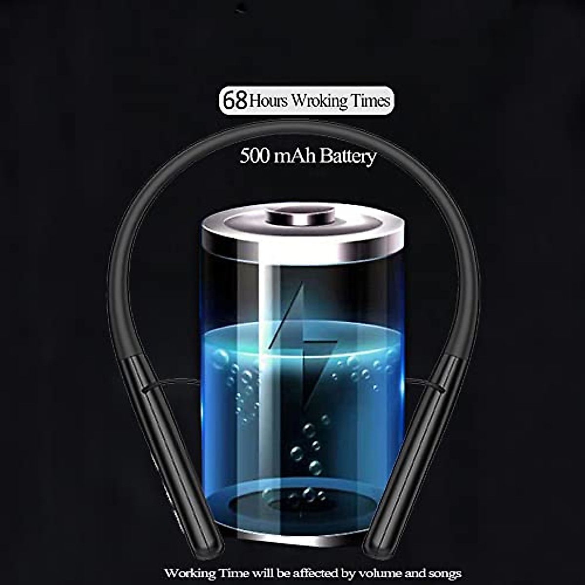 Bluetooth Headphones Wireless Neckband Headset,68 H Playtime,Bluetooth 5.2,Hi-Fi 9D Stereo Sound Earphones,10 mm Drivers,Magnetic Earbuds,Crystal-Clear Calls with CVC 8.0,Sweatproof Lightweight-Black