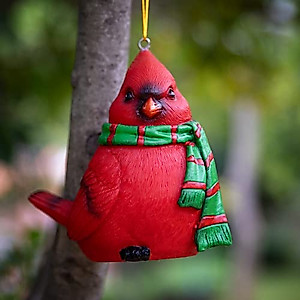 Christmas Cardinal Red Bird Lights 2pcs Garden Lantern Yard Decoration, Christmas Tree Hanging Decoration Battery Powered