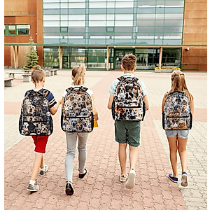 Cute Cats Print Backpack for Boys Girls 17-inch Laptop Travel Laptop Daypack School Bag with Multiple Pockets for Cats Lover