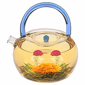 Teabloom Holiday Flowering Teas - 12 Assorted, Delicious Berry Blooming Teas - Premium Green Tea + Cranberry, Blueberry, Acai Berry & Strawberry