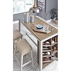 Signature Design by Ashley Skempton Modern 24" Counter Height Upholstered Barstool, 2 Count, Whitewash