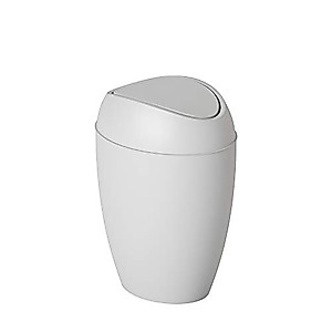 Umbra Twirla, 2.4 Gallon Trash Can with Swing-top Lid, Gray