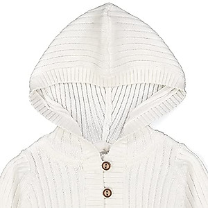 Hope & Henry Layette Baby Long Sleeve Hooded Henley Sweater Romper