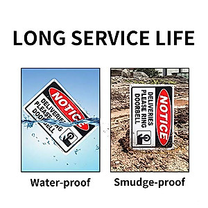 Deliveries Please Ring Doorbell Sign, 10"x 7" .04" Aluminum Reflective Sign Rust Free Aluminum-UV Protected and Weatherproof