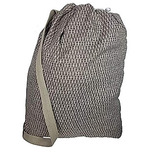 Owen Sewn Harvest Brown Canvas Laundry Bag 22"x 28" with Shoulder Strap - Made in USA