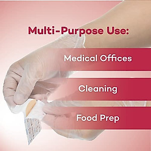 Dealmed Vinyl Exam Gloves – 100 ct. Medium Medical Gloves, Disposable Gloves, Non-Irritating Latex Free Gloves for a First Aid Kit and Medical Facilities