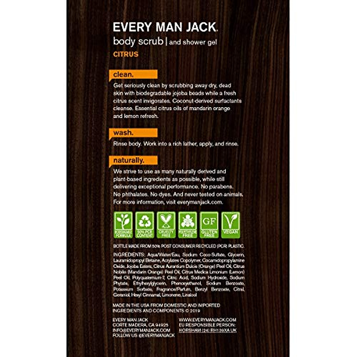 Every Man Jack Body Wash, Citrus, 16.9-ounce (twin pack)
