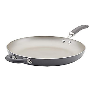 Rachael Ray Create Delicious Nonstick Fry Pan/Skillet with Helper Handle, 14.5 Inch, Gray Shimmer