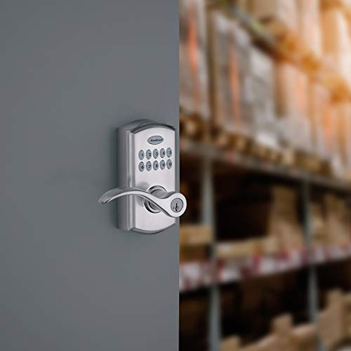 Kwikset 955 Keyless Keypad Door Lock, Electronic Lever Deadbolt, 3 Entry Modes, Auto Lock, SmartKey Security - Satin Chrome