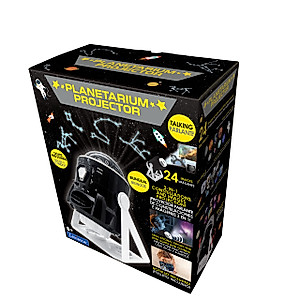 Lexibook Speaking 2-in-1 Constellations and Images Planetarium Projector English/Spanish, 24 Images to Discover Space, 2 Constellation Domes, STEM, Black/White, NLJ181i2