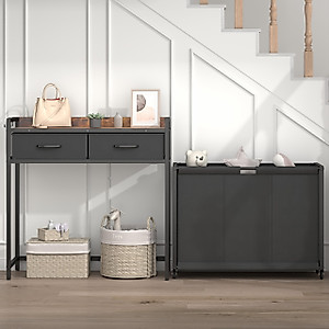 STIKELY Laundry Hamper Laundry Basket with 3 Section Pull-Out Rolling Bags, Laundry Sorter for Organization and Storage with 2 Pull-Out Drawers for Laundry Room, Bathroom, Bedroom Use (Rustic Brown)