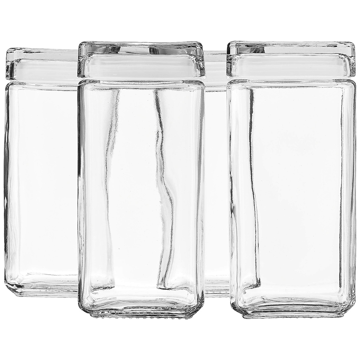 Anchor Hocking 2 Quart Stackable Glass Jar with Lid (8 piece, all glass)