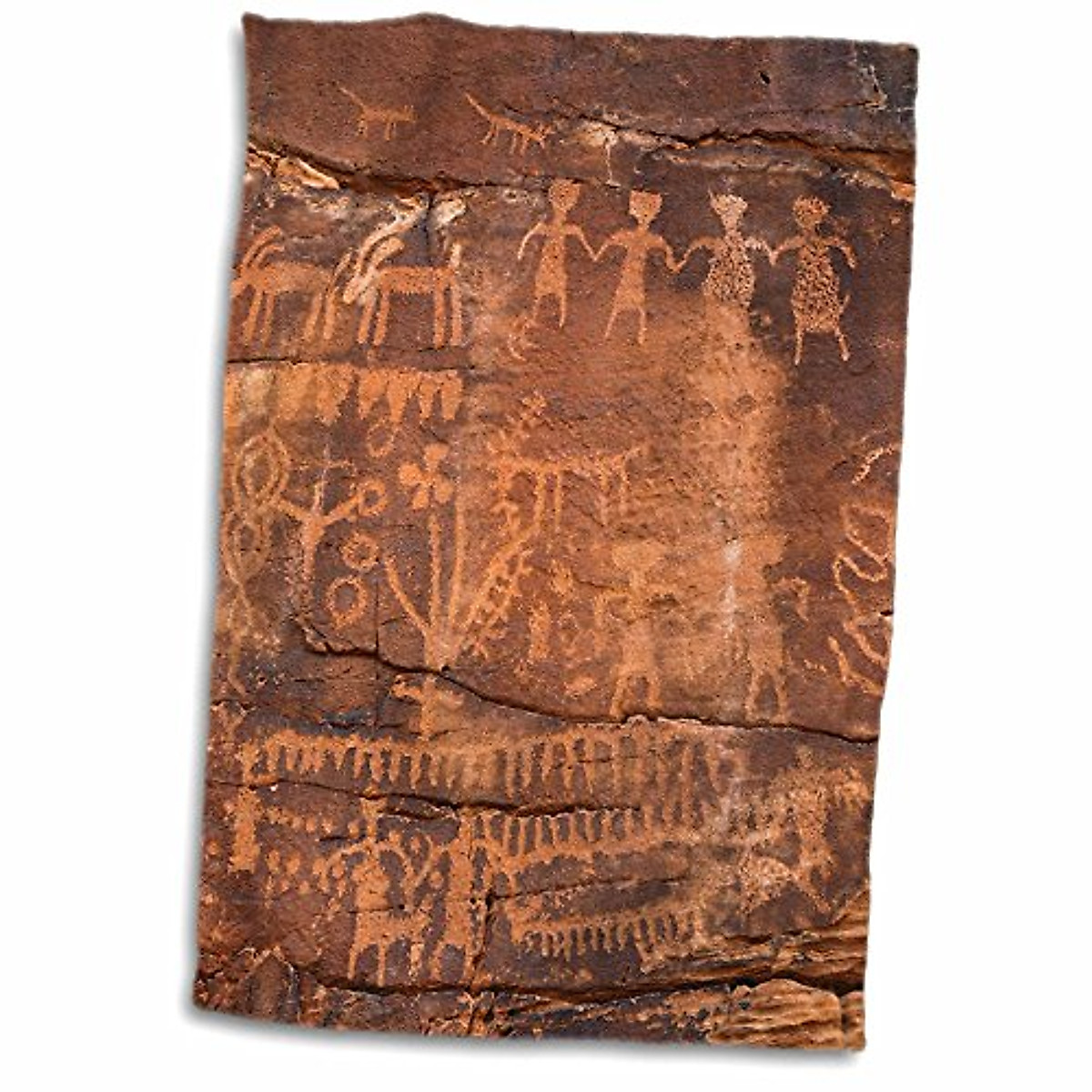 3D Rose USA-Southwest-Indian Petroglyphs On Sandstone Hand Towel, 15" x 22"