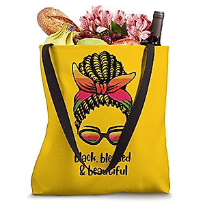 Black History Month, Blessed & Beautiful Black Woman Braids Tote Bag