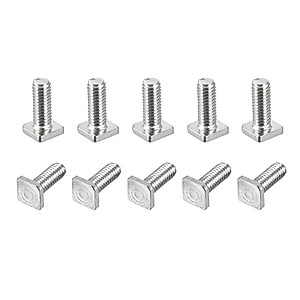 uxcell Square Head Bolt, 20pcs M6x16mm Fully Thread Carbon Steel Grade 4.8 Square Machine Screws