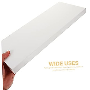 HOMOCONO Wall Bracket Kitchen Storage Shelf Toiletries Floating Rack Entrance Key Bowl Office Shelves Norse Decor Wall Mounted Bookshelf Wall Mount Shelf Office Hanging Shelves White Wood