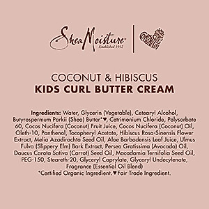 SheaMoisture Curling Styling Cream For Curl Definition Coconut & Hibiscus Curl and Detangle Kids Hair 6 oz