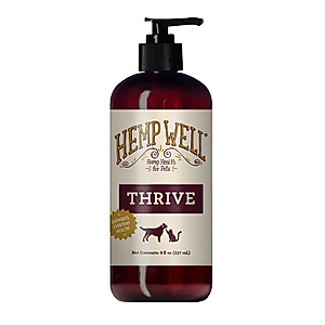 Hemp Well Thrive Pet Oil for Cats and Dogs, Everyday Supplement for Overall Health, Hip, Joint, and Heart Health, Organically Sourced - 8 Ounce