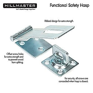 HILLMASTER 2 Pack Swivel Staple Safety Hasps, 4-1/2" Gate Door Hasp Latch with Twist Knob Safety Padlock Clasp Lock for Fence, Gate, Cabinet, Barn Door, Shed, Zinc Plated