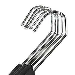 Lenere Open End Trouser Hangers Slack Pant Hanger with Non-Slip Foam Coated Black 5-Pack