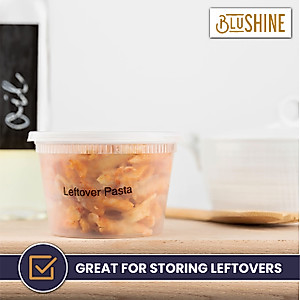 [36 Sets] 16 oz. Plastic Deli Food Storage Containers with Airtight Leak Proof Lids - Reusable -Microwave, Fridge, and Freezer Safe