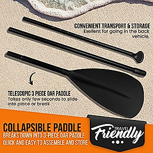 SereneLife Stand Up Paddle-Board Adjustable Paddle - Adjustable Water Paddle Oar SLSUPB06 & SLSUPB08 Free-Flow Inflatable SUP Stand Up Water Paddle-Board PRTSLSUPB0608PDL Blue