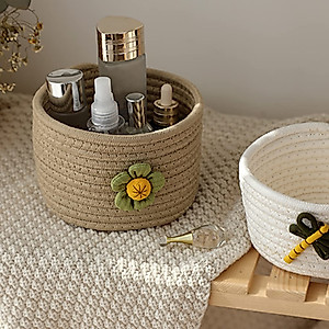 Storage Basket Soft Woven Cotton Rope Laundry Basket Storage Bin For Baby Blankets Toys Clothes Towels Washable Round Storage Basket