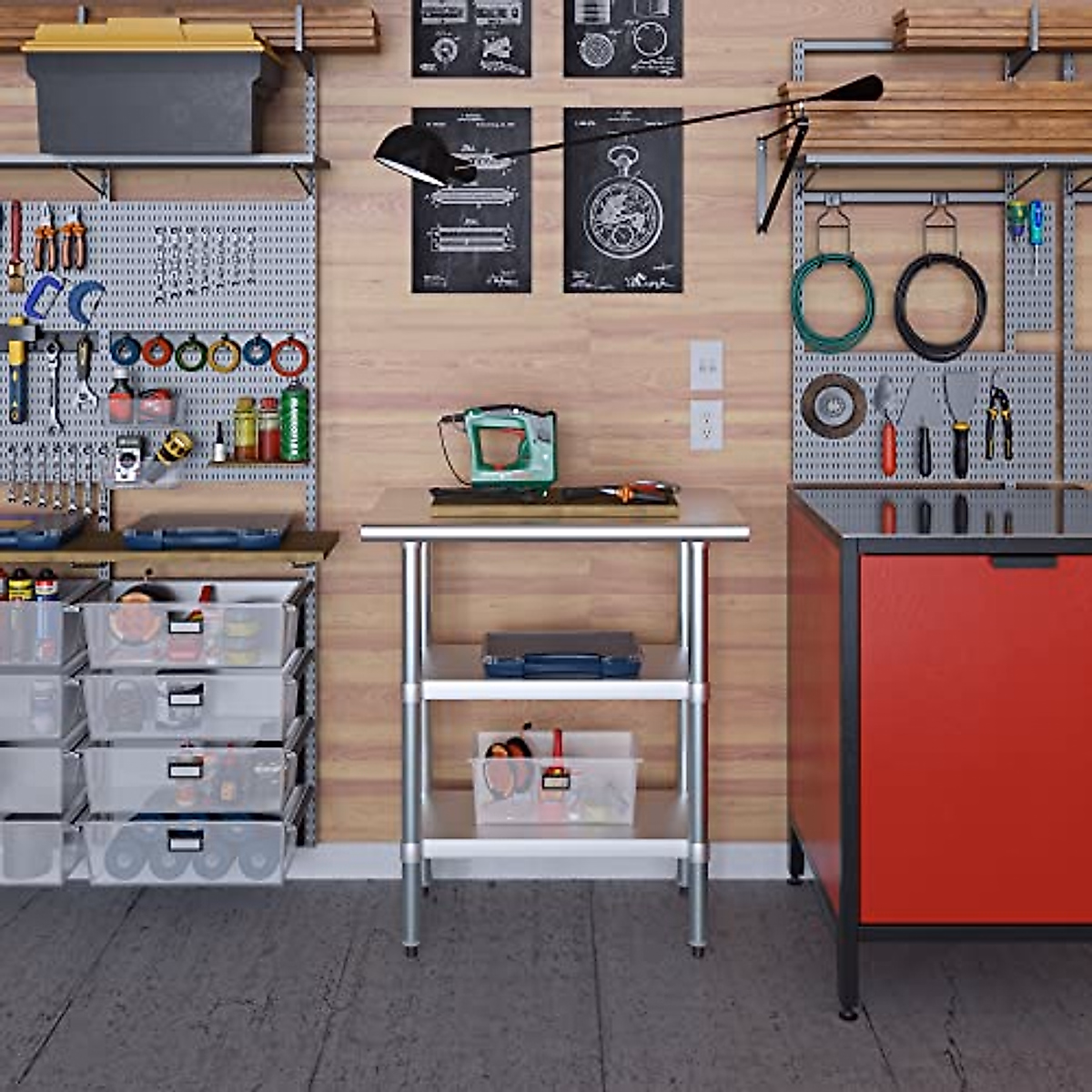 30" Long X 18" Deep Stainless Steel Work Table with 2 Shelves | Metal Food Prep Station | Commercial & Residential NSF Utility Table