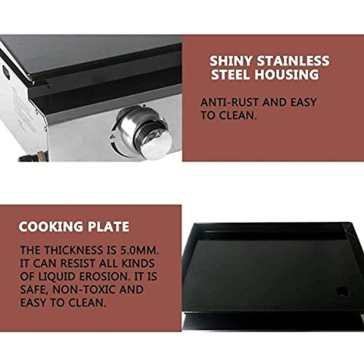 Practical Household BBQ 3 Burners 7500W Garden Outdoor Steel Enameled Cast Iron Grill Picnic Machine, lsxysp