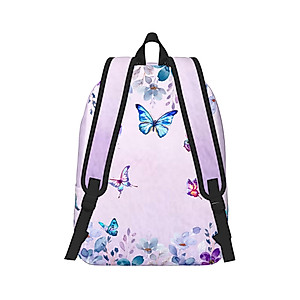 J&SBGFT Personalized Butterfly Backpack for Girls, Custom Backpacks with Names, Customized Book Bags for Kids Girls, Bags for Kids Back to School 15in