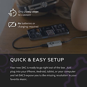 Audioengine DAC3 32-Bit Portable DAC and Headphone Amplifier | Hi-Fi Professional Digital Audio Converter for Headphones, Android, iPhone, Laptop, Desktop