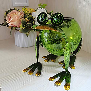 Yard Décor Frog Solar Light Iron Ornament Garden Decor Waterproof Outdoor Decorations for Patio Tabletop LED Lantern