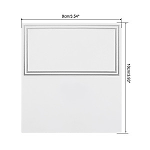 MECCANIXITY 40pcs Place Cards, Line Border Printable Place Name Cards for Table Setting Wedding Dinner Parties Events Reserved Seating, White Silver Double Line