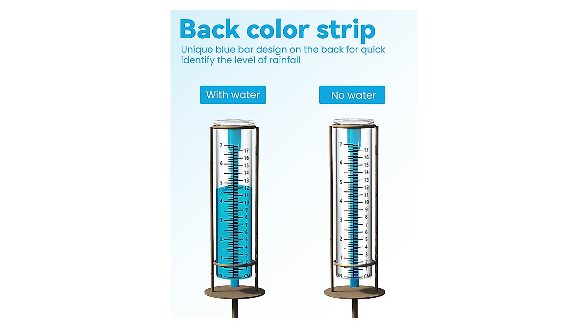 X-PREK New Upgrade Rain Gauge,Detachable Freeze Proof Glass Rain Guage ...