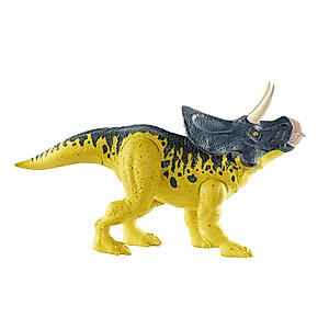 Jurassic World Toys Wild Pack Zuniceratops Herbivore Dinosaur Action Figure Toy with Movable Joints, Realistic Sculpting & Attack Feature, Kids Gift Ages 3 Years & Older