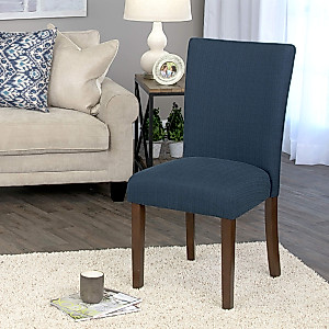 HomePop Parsons Classic Upholstered Accent Dining Chair, Single Pack, Dark Blue