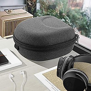 Geekria Shield Headphones Case Compatible with JLab Audio Neon Folding, Audio Studio Pro, Audio Neon Case, Replacement Hard Shell Travel Carrying Bag with Cable Storage (Dark Grey)
