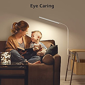 Lepro Clip on Desk Lamp LED Reading light Dimmable USB Clamp Lamp with 3 Color Modes 10 Brightness, Adjustable Flexible Gooseneck Table Light for Bed Headboard, Workbench, Home Office, Computer, White