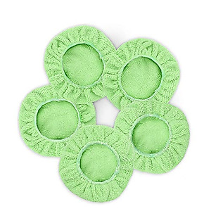 Silence Shopping Car Care Replaced Microfiber Clothes Windshield Cleaning Brush Durable Buffing Pad Cover Washable Polishing Bonnet Green Pack of 5