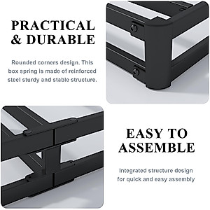 Vehowy 4 Inch Box Spring for Queen Bed,Queen Size Box Spring Only,Heavy Duty Mattress Foundation,Metal Bed Base,Non-Slip,Easy Assembly