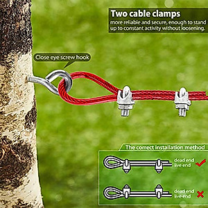 Heavy Duty Aerial Dog Tie Out Trolley System for Small to Large Dogs - Dog Run Cable 100ft /75ft /50ft Dog Zipline with 10ft Dog Runner Cable for Yard Camping