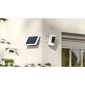 Ring Stick Up Cam Solar HD security camera with two-way talk, Works with Alexa - White