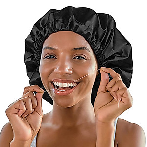 Jumbo Shower Cap for Men and Women with Box Braid, Locs, Long Curly Hair to Prevent Frizz