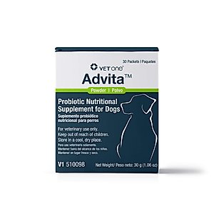 Vet One Advita™ Probiotic Powder for Dogs, a Daily Nutritional Supplement to Maintain Immune System, Appetite, & Digestion in 30, 1g Packets (3-Pack)