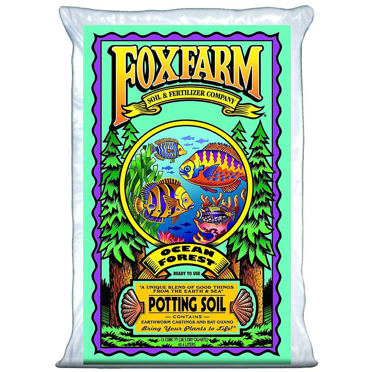 Fox Farm FoxFarmOcean2 Foxfarm FX14000 1.5 Ocean Forest Garden Potting Soil Bags 6.3-6.8 pH | Total 3 Cubic Ft, Brown