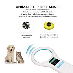 Microchip Scanner, Pet Microchip Scanner Animal Tag Reader Handheld Portable Pet Microchip ID Scanner 134.2khz/125khz USB Charging